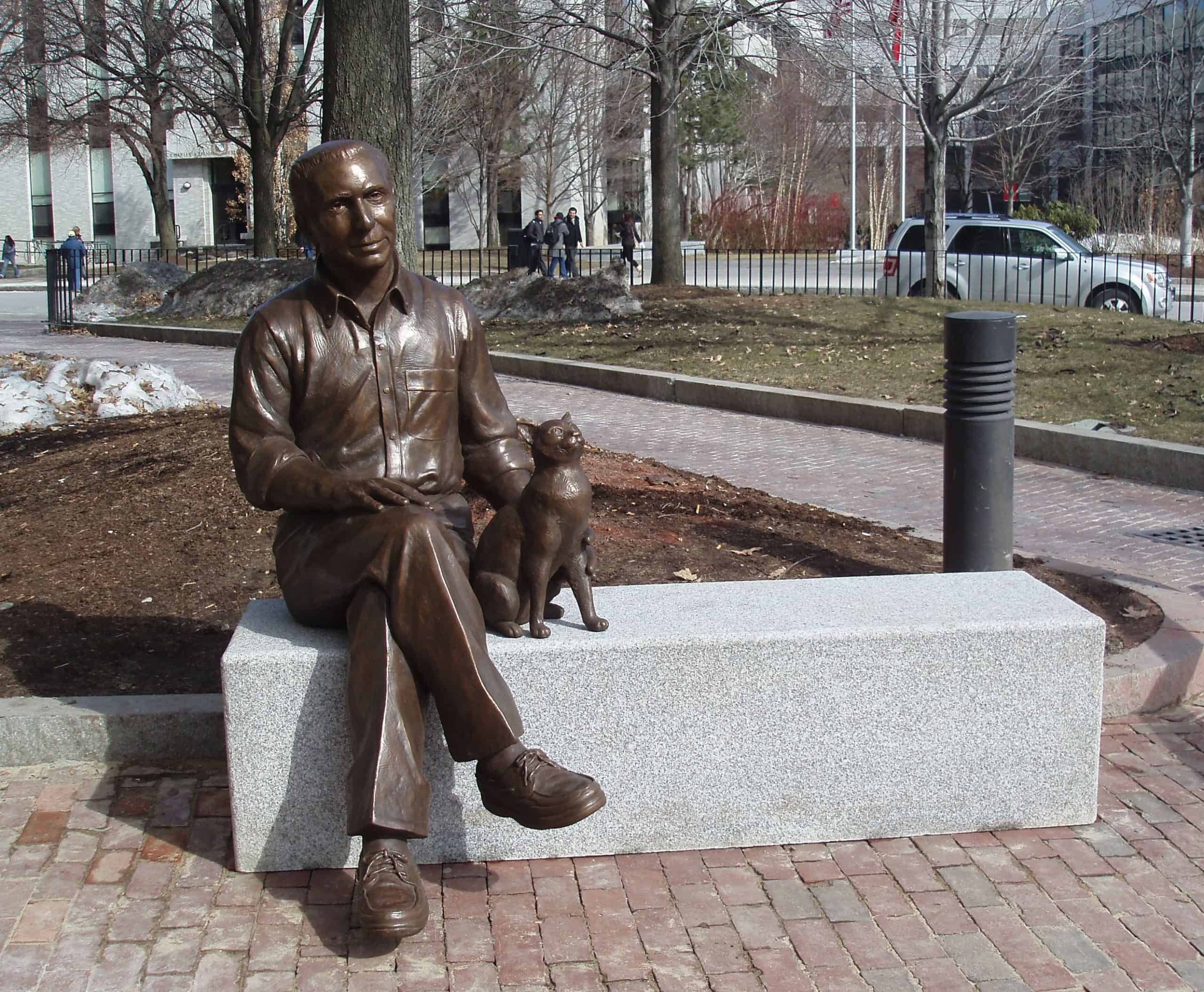 A Man and A Cat Named Yitz - Robert Shure, Sculptor