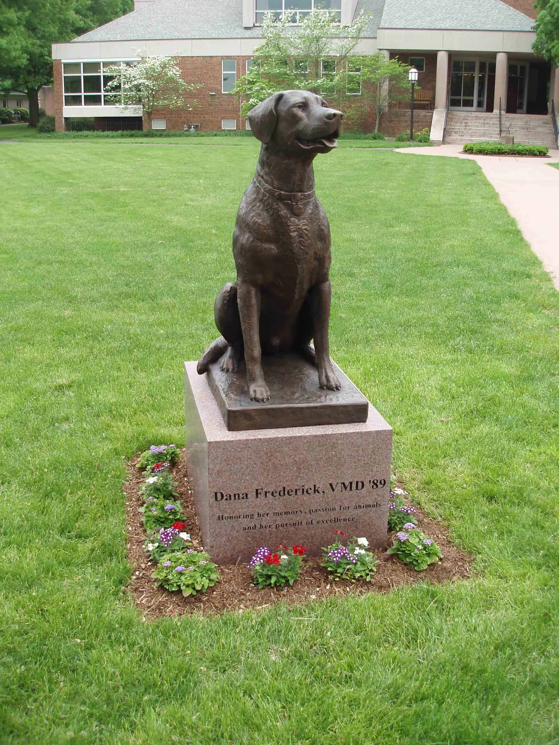 Black Labrador Sculpture and Memorial - Robert Shure, Sculptor