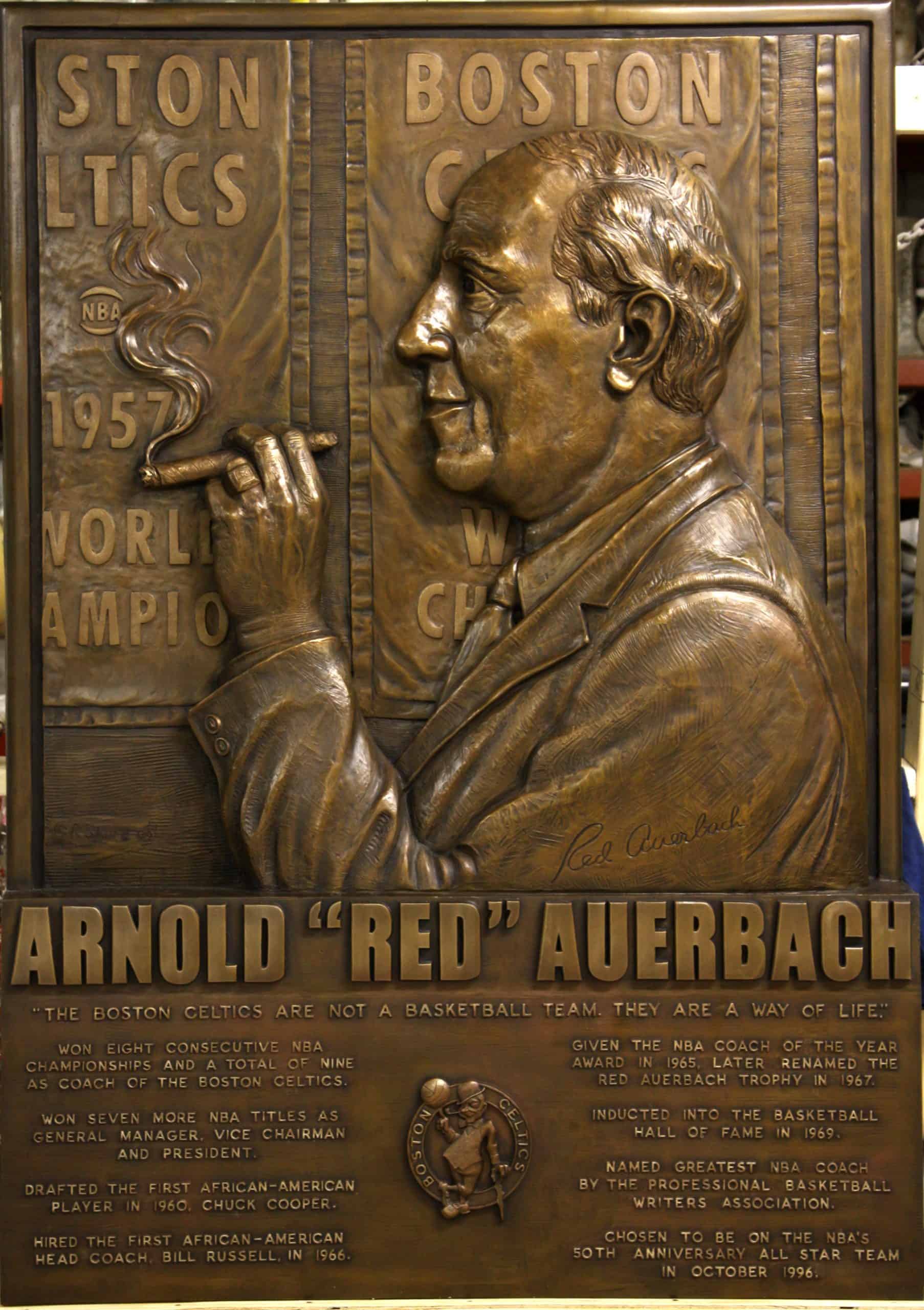 Arnold "Red" Auerbach Portrait Relief - Robert Shure, Sculptor