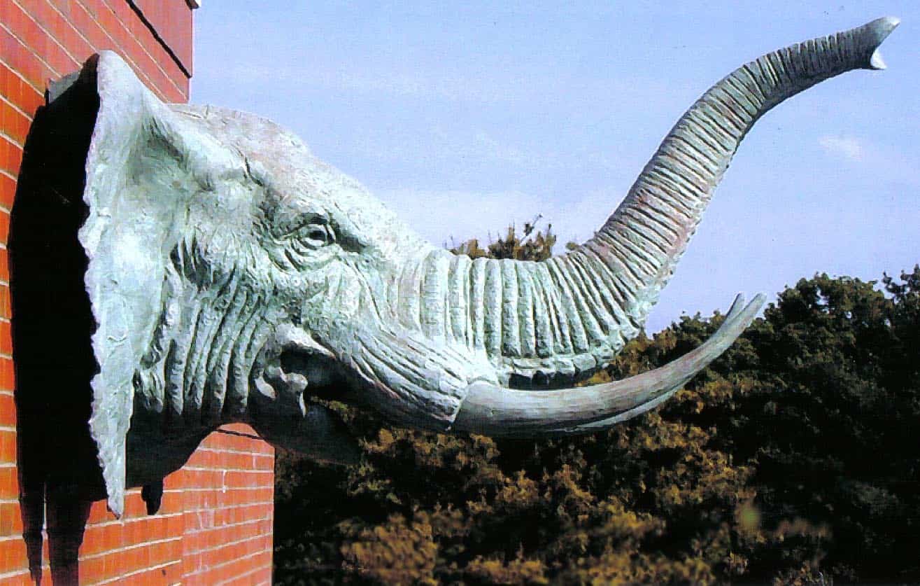 Tufts University Dowling Hall Elephant Sculpture - Robert Shure, Sculptor